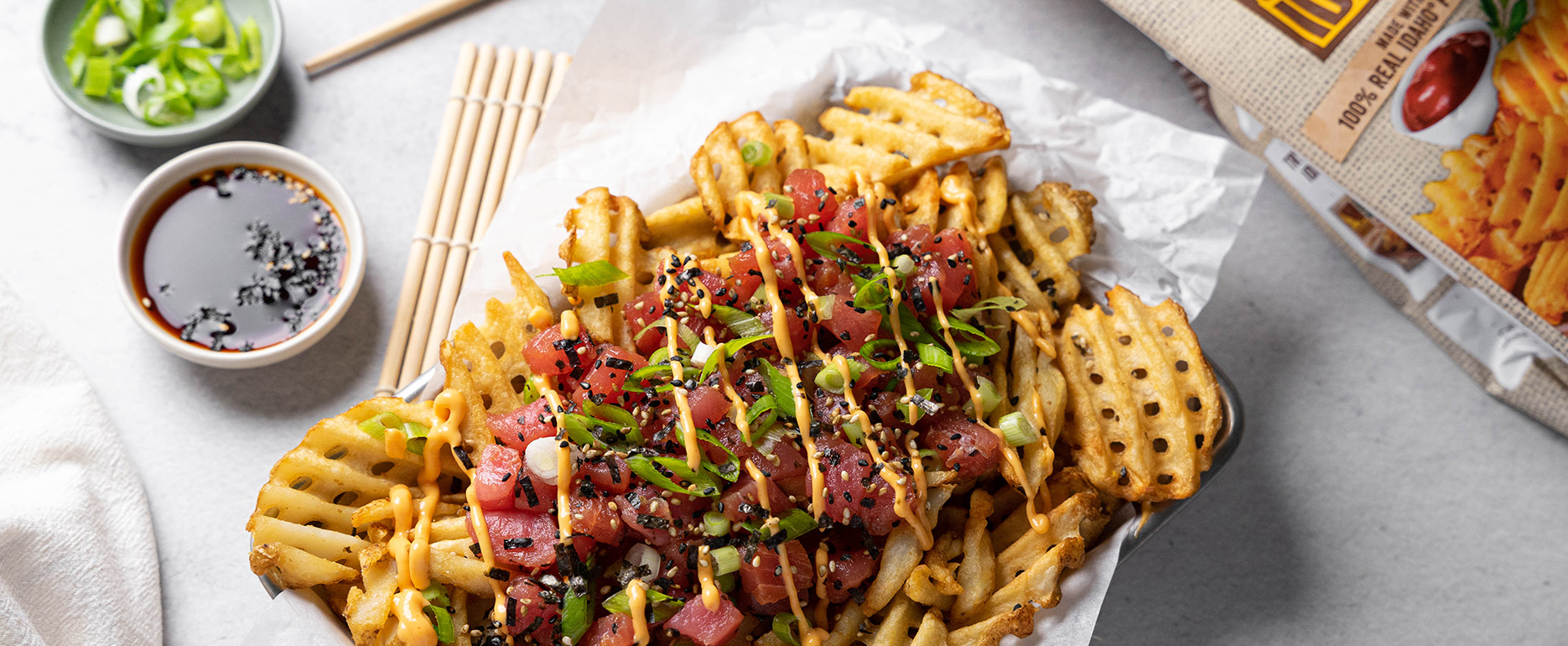 Tuna Poke Waffle Fries - Grown In Idaho